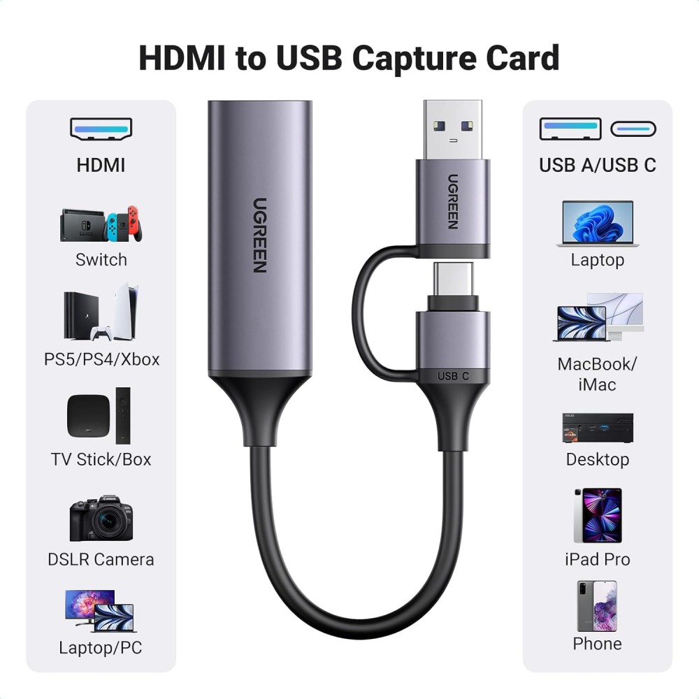 Ugreen HD USB Vedio Capture Card (CM716) (25854) | Cosmic Computing